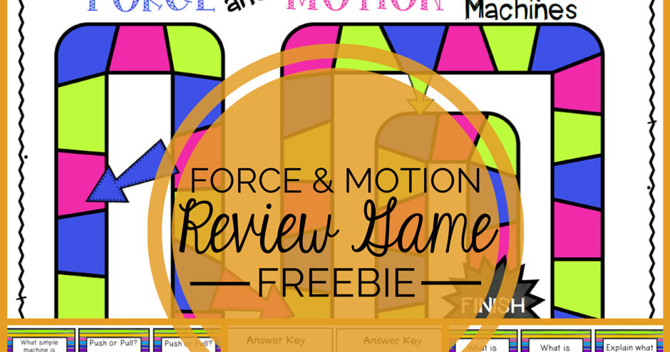 The Classroom Game Nook: Force and Motion FREEBIE Game