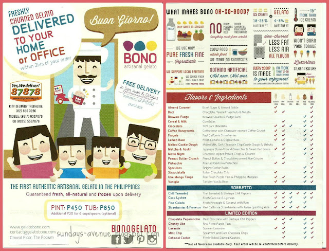 Sunday's Avenue: BONO Artisanal Gelato now open in The Podium