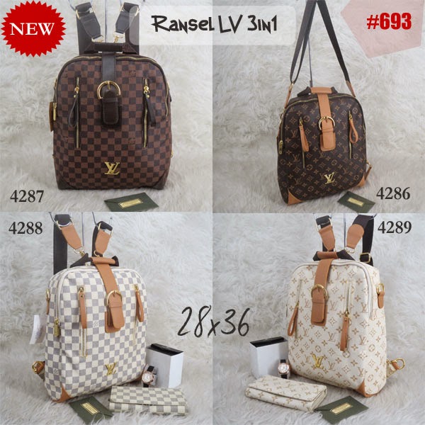 RACHMIRA SHOP : Tas LV Ransel Res Gesper