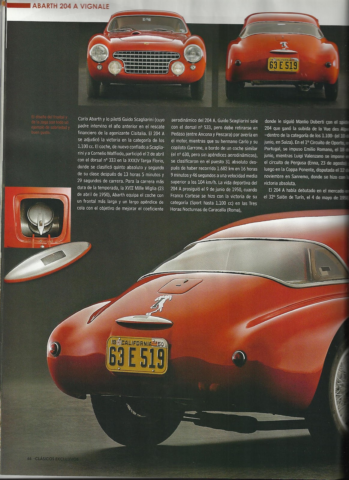 Bellina Classic Motors : Abarth 204 A Vignale Cisitalia