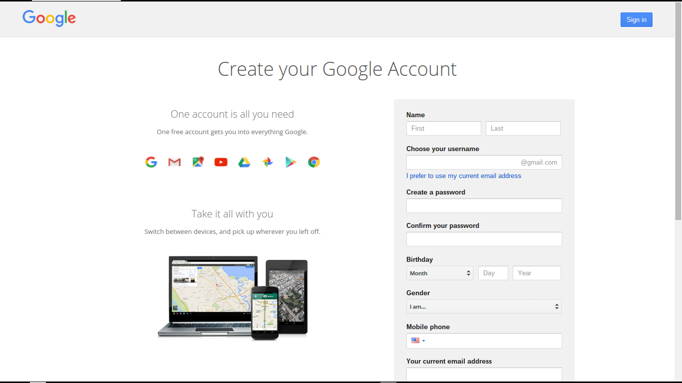 Create A New Blogger Account