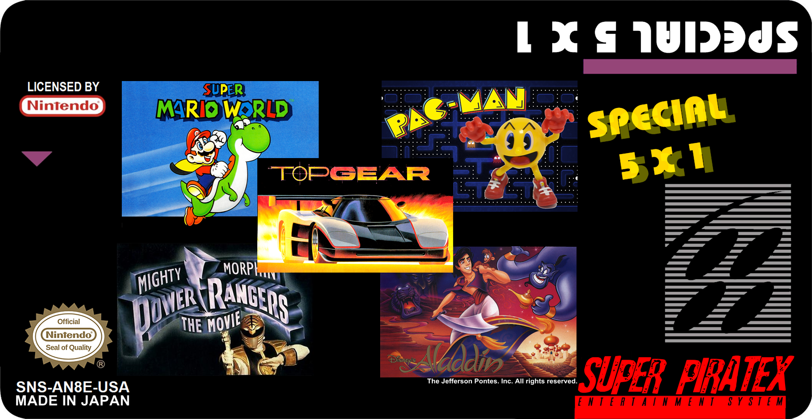 Super Nintendo Labels: Label 5 in 1 Versão 2