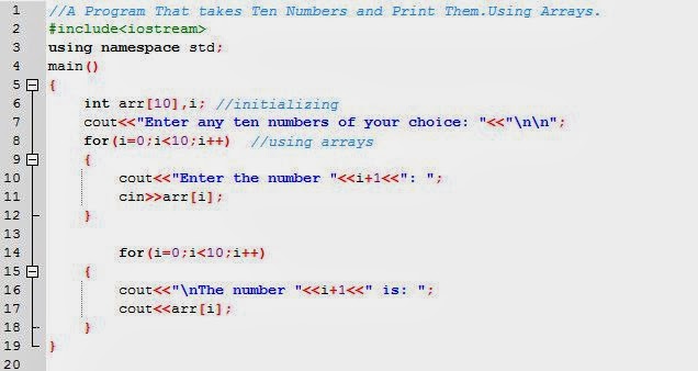 Programming Chunks: A Program That takes Ten Numbers and Print Them ...