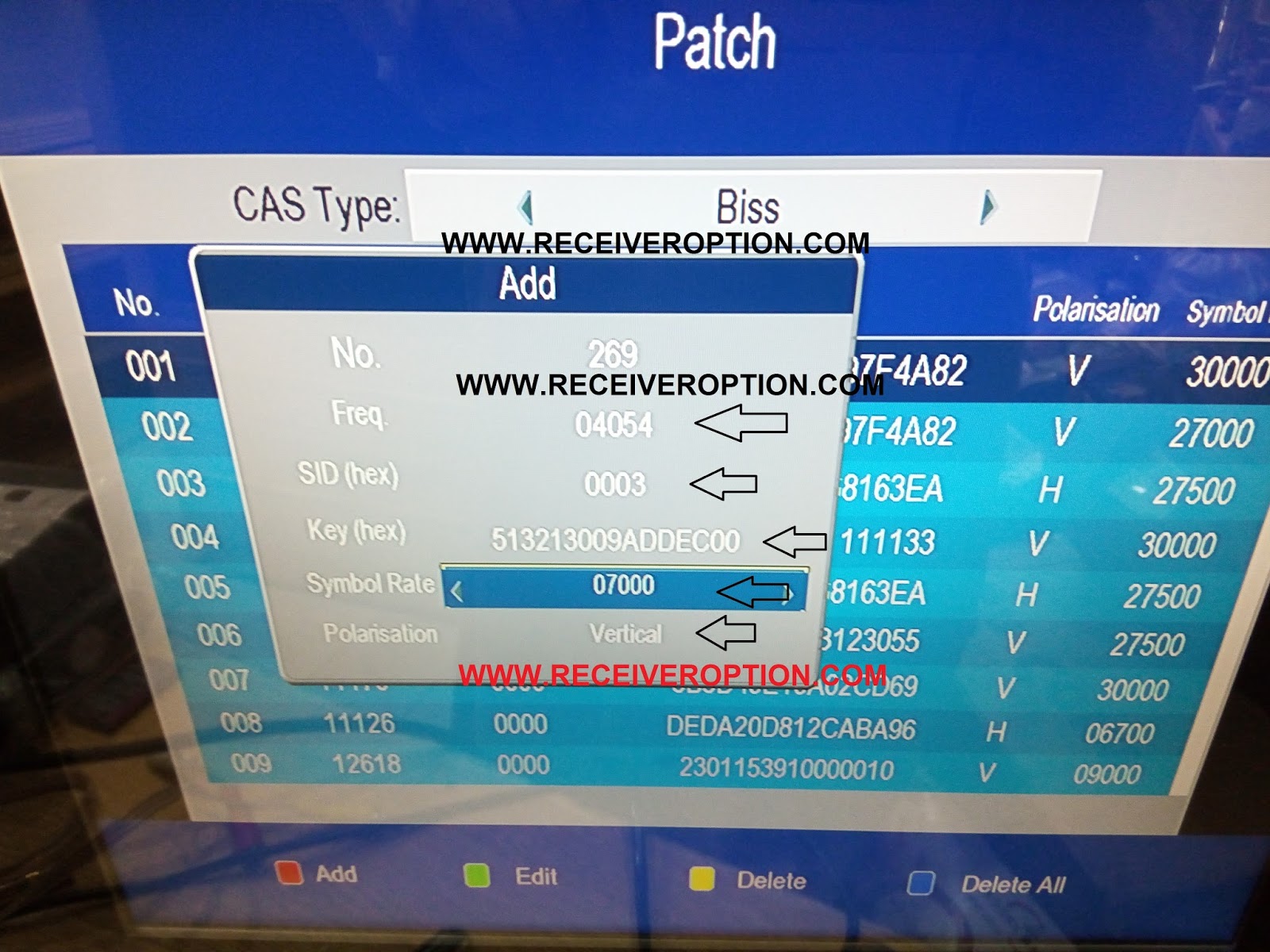 STAR TRECK 5000 SUPER HD RECEIVER BISS KEY OPTION - How To Enter Biss ...