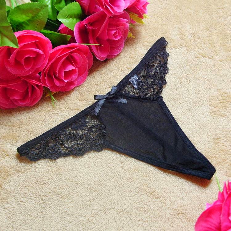 Fashion Care 2u U328 2 Sexy Sheer T String Womens Underwear Black