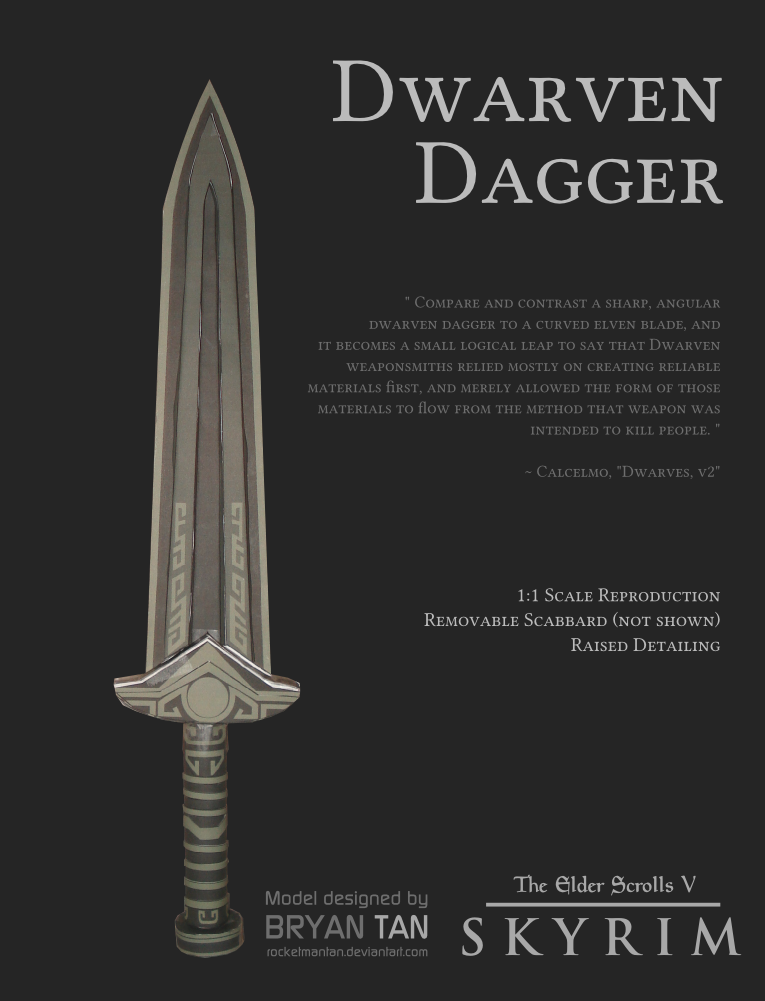 Papercraft Skyrim Dwarven Dagger ~ Papercraftsparati | Todos los ...