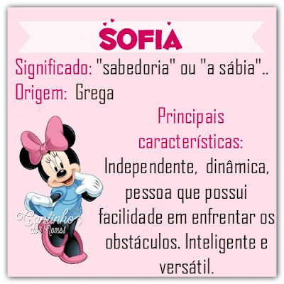 Cantinho dos Nomes: Significado do Nome Sofia