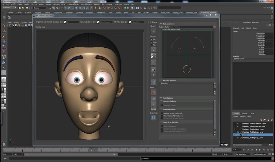 Animopus: 2d Draw Tool For 3d Face Rig Ctrls