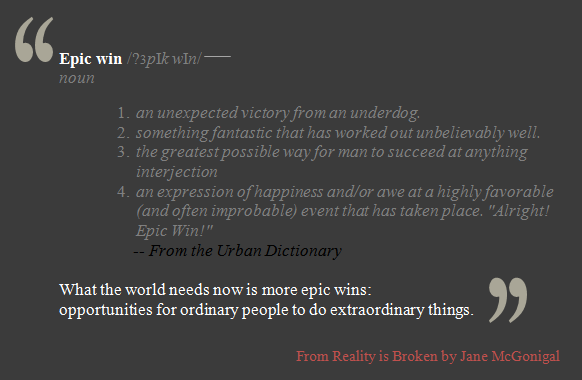 Level Up Book Club: Task #4: The Epic Win