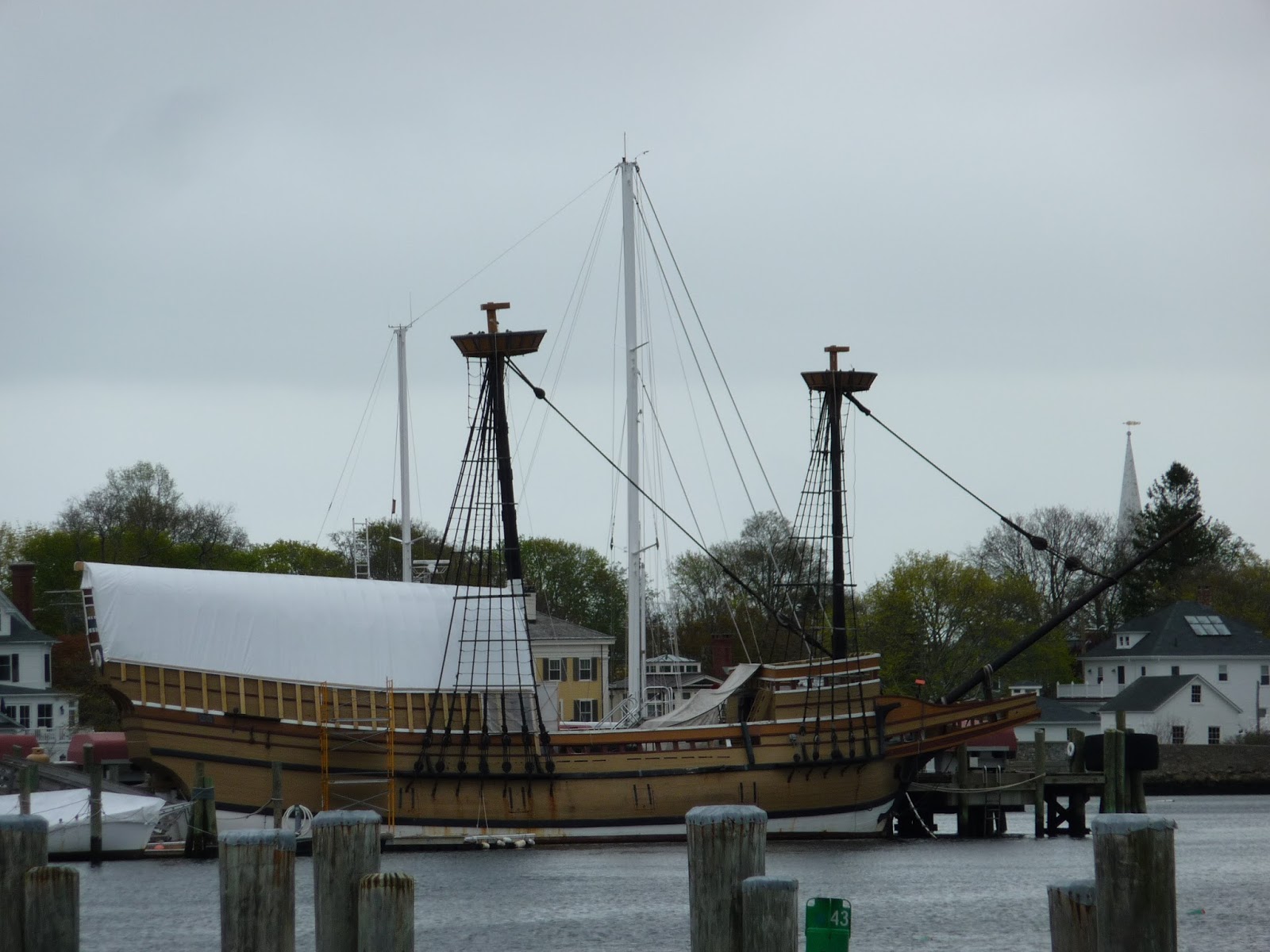 Nutfield Genealogy: The Mayflower II under renovation at the Mystic ...
