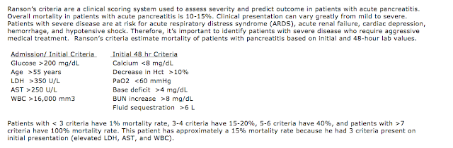 Medical Outlines: Ranson's Criteria
