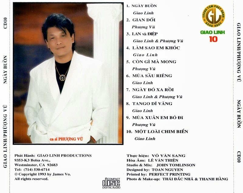 Giao Linh CD - Giao Linh 10 (Ngày Buồn) ~ Cover Nhạc Việt