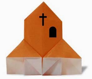 Origami A Church instructions - Easy Origami instructions For Kids