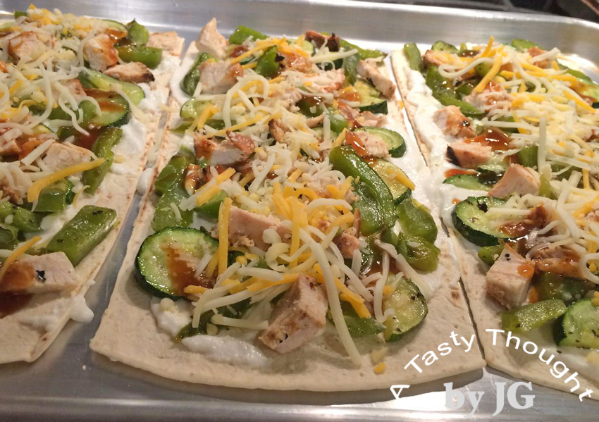 A Tasty Thought by JG: Grilled Chicken Flatbread with Roasted Veggies