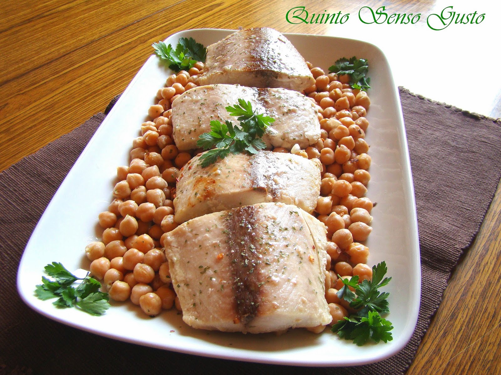 Quinto Senso Gusto: Lampuga su letto di ceci