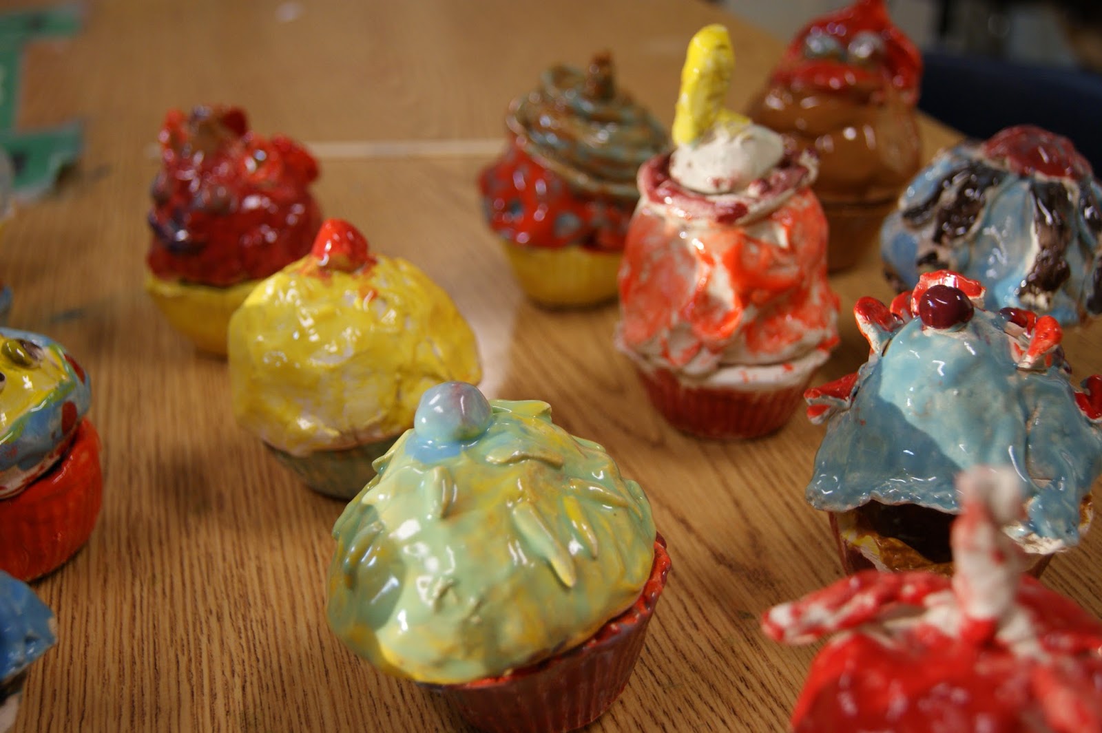 Lines, Dots, and Doodles: Clay Cupcakes, 4th Grade
