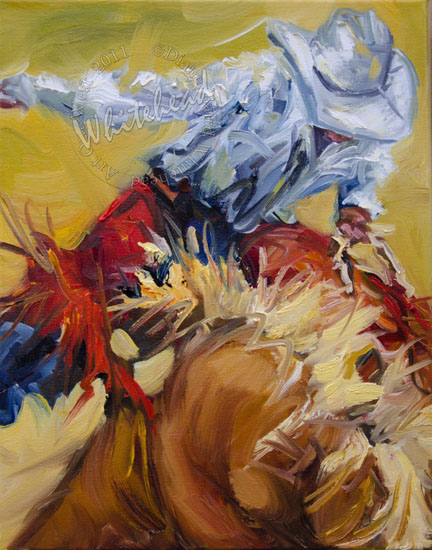 Daily Painters Abstract Gallery: RODEO RIDE COWBOY ARTOUTWEST DAILY ...
