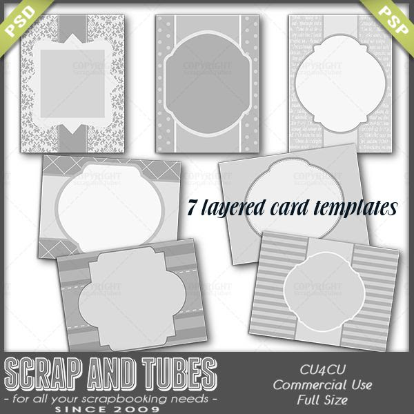 NEW in Stores - BASIC CARD TEMPLATES 2 (FS/CU4CU) | Scrap and Tubes Designs