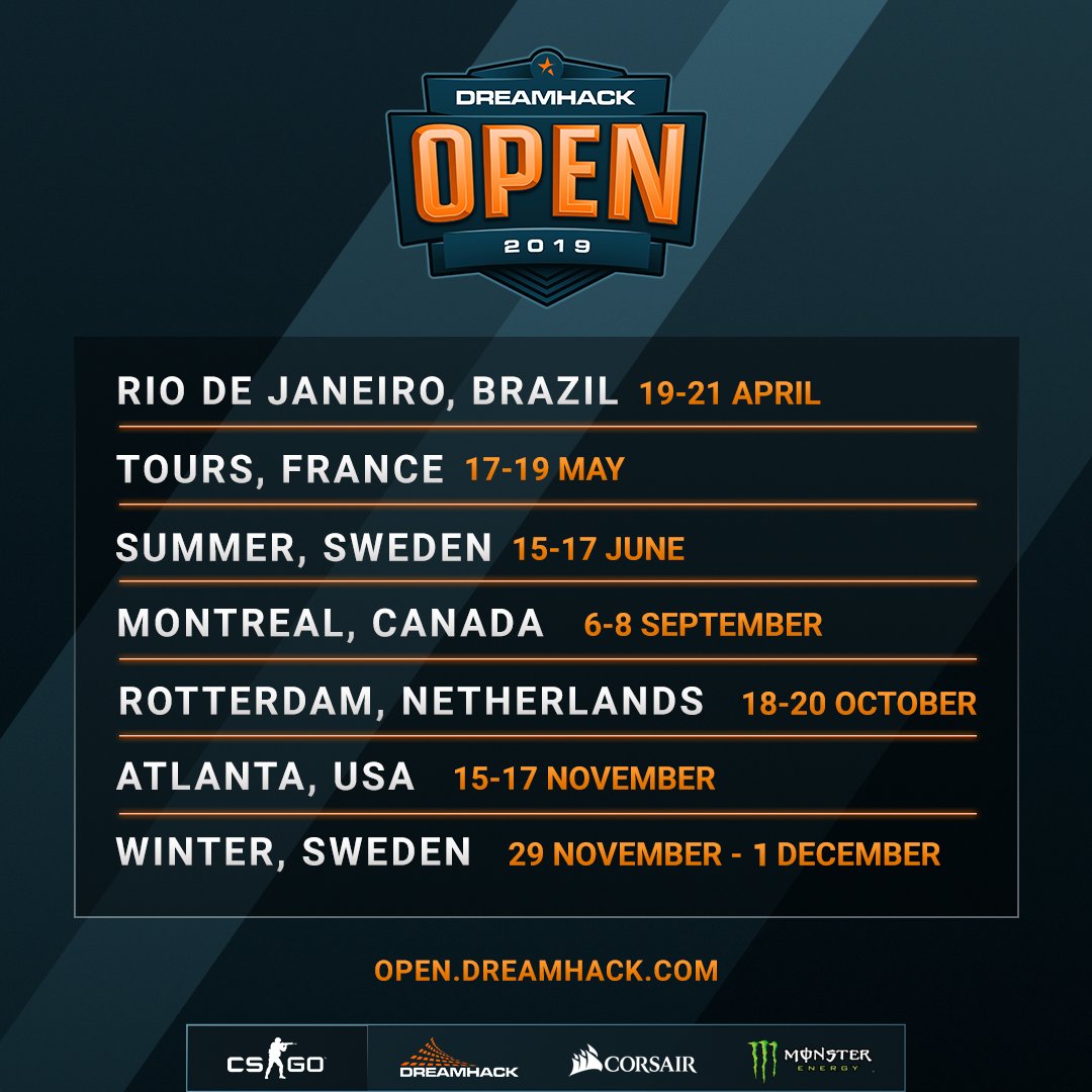 DreamHack Open 2019の開催地とスケジュールが公開 - CSGO4JP