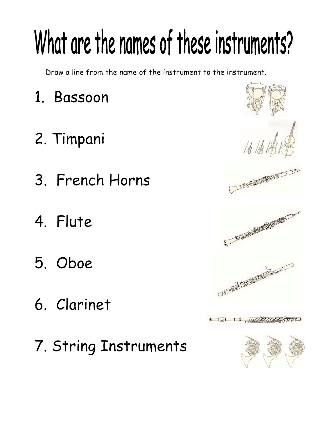 Music Lessons for the Young Child: Peter and the Wolf Test Sheets