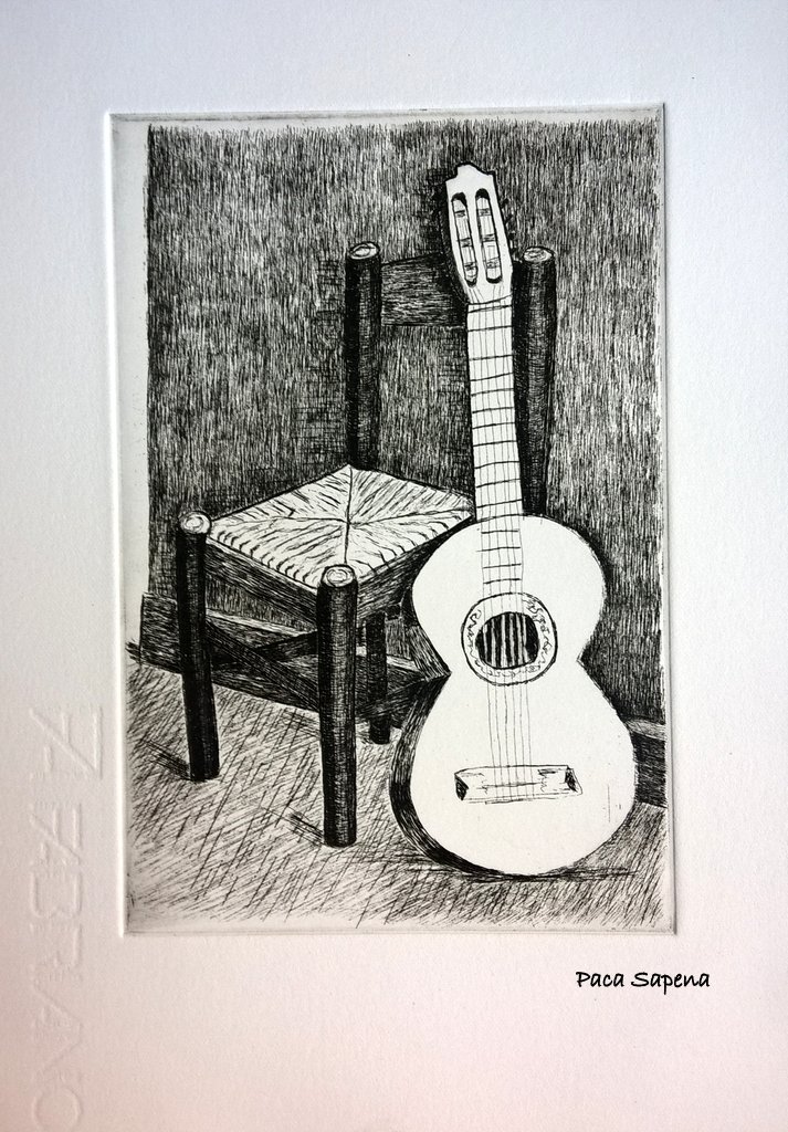 Acuarelas y Óleos de Paca Sapena : GRABADO - TÉCNICA DE PUNTA SECA