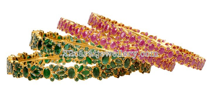 Ruby Emerald Bangles Gallery - Jewellery Designs