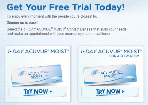 FREE 1-Day Acuvue Moist Trial Contact Lenses | 1000Savings.com