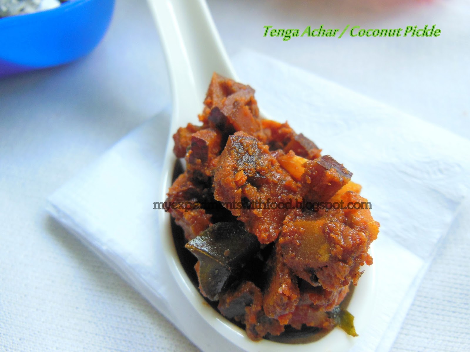 My Experiments With Food: Tenga Achar / Coconut Pickle