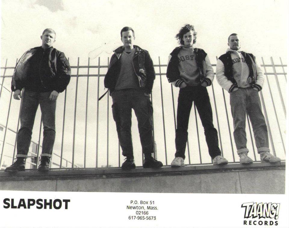 we cause havoc wherever we go..!!: slapshot - step on it lp boston 1988