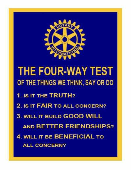 Club experiences: Rotary International 4 way test