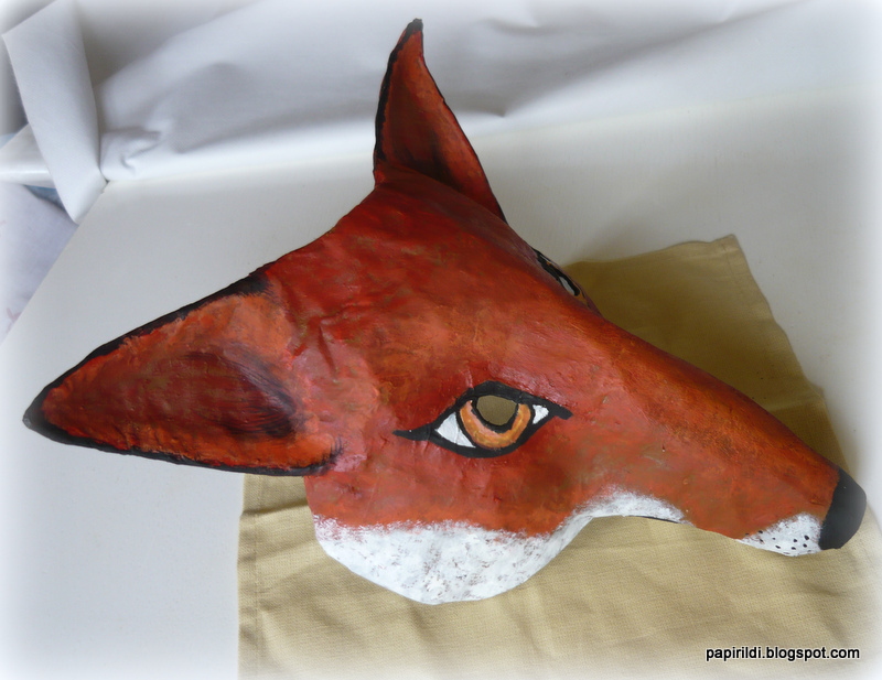 Ildi's papier mache: paper mache fox mask
