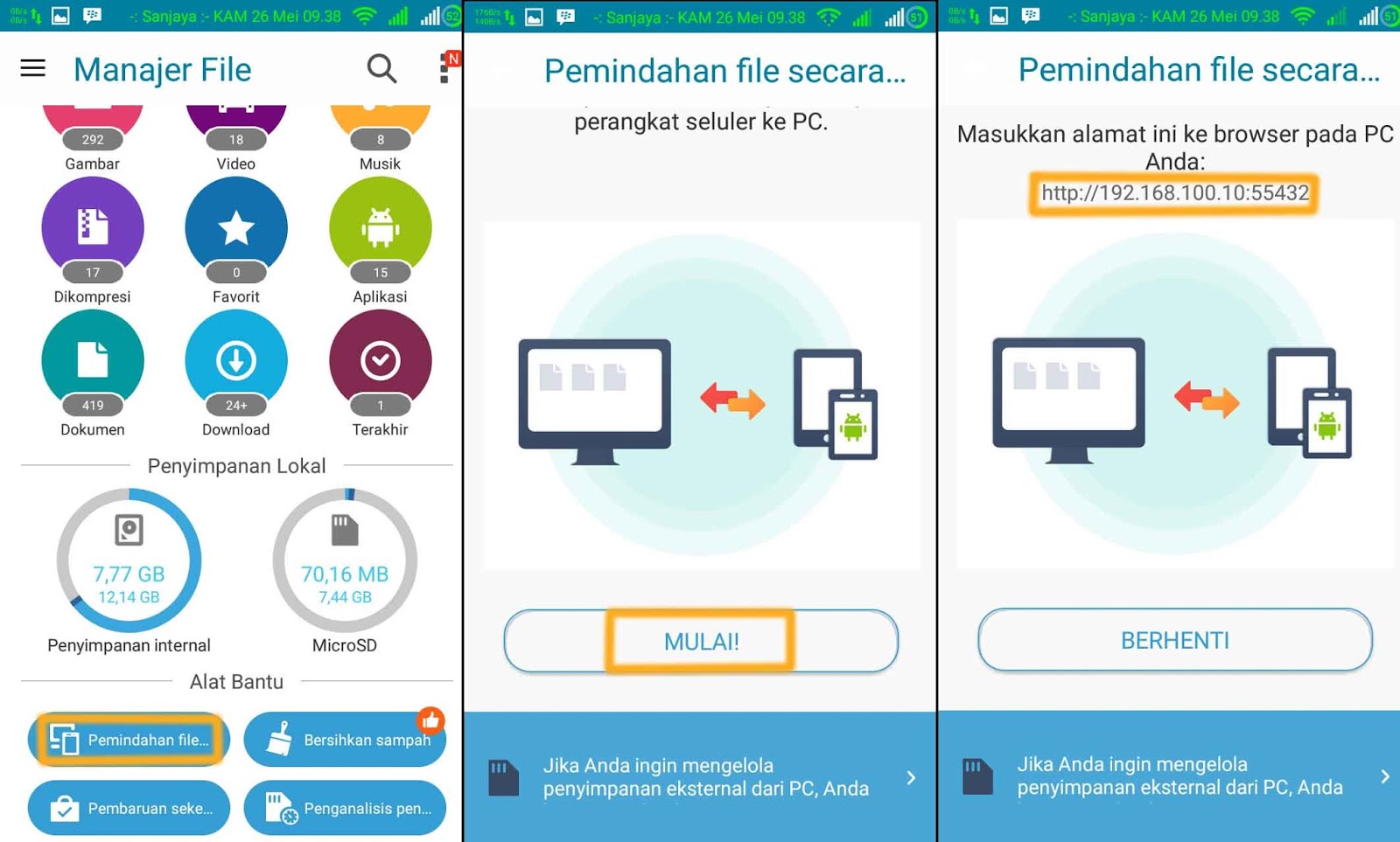 Cara Memindahkan Data Android Ke Komputer Tanpa Kabel Dengan Asus File ...