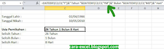 Rumus Hitung Umur di Excel - Cara-Excel