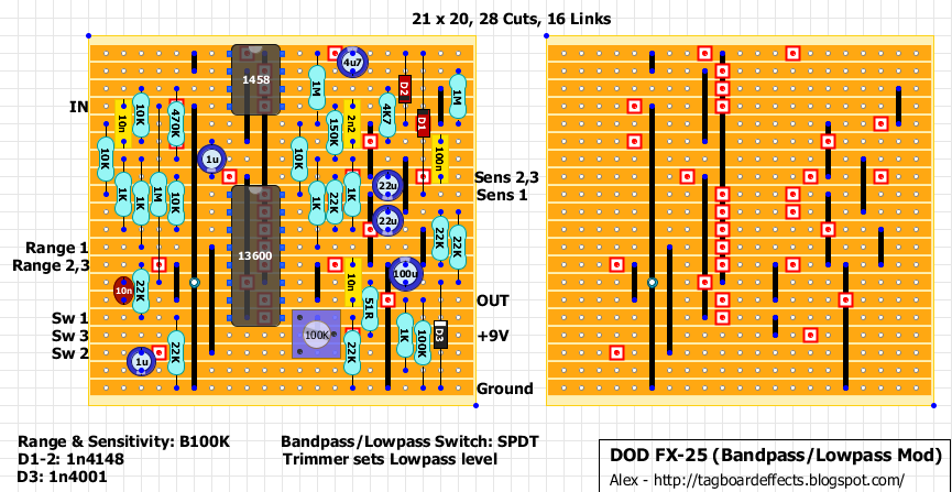 Guitar FX Layouts: DOD FX25 Envelope Filter
