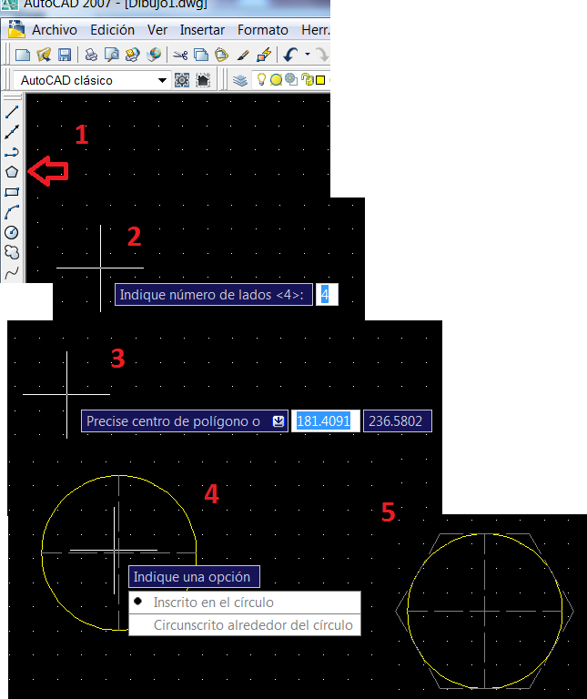 Manual De Usuario De AutoCAD 2007 : COMANDO POLÍGONO