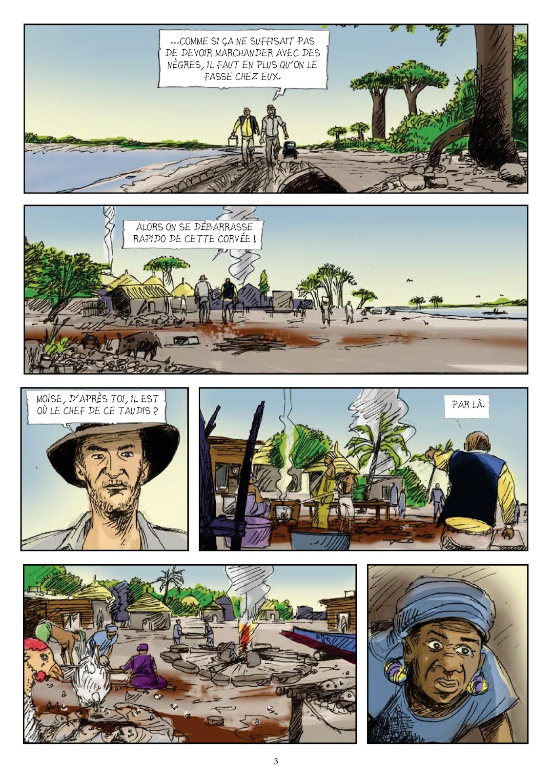 La Case Blanche: Troisième planche, version colorisée