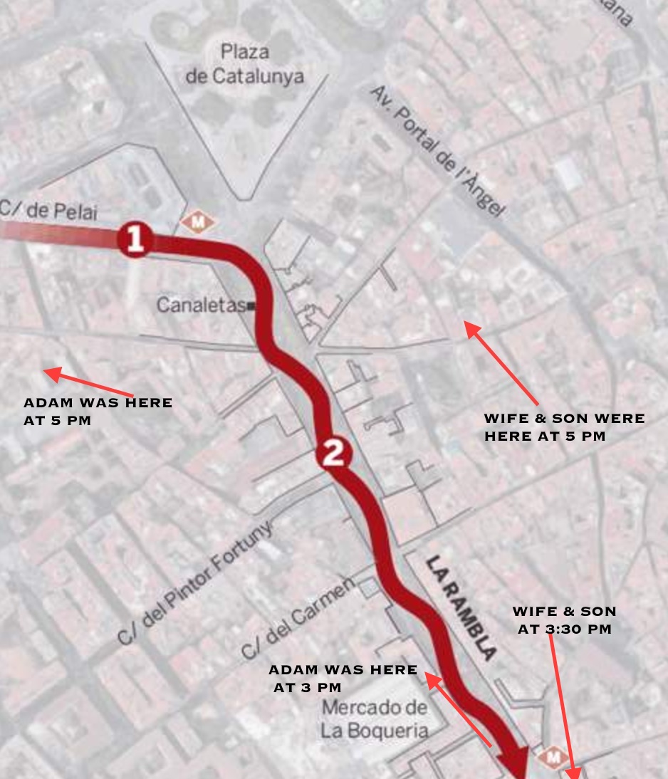 Ramblas Barcelona Spain Map