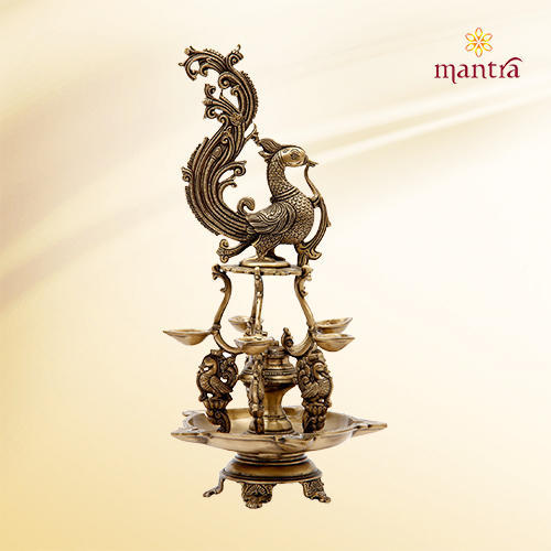 Illuminating Devotion: Brass Oil Lamps of Tamil Nadu for Daily Worship ...