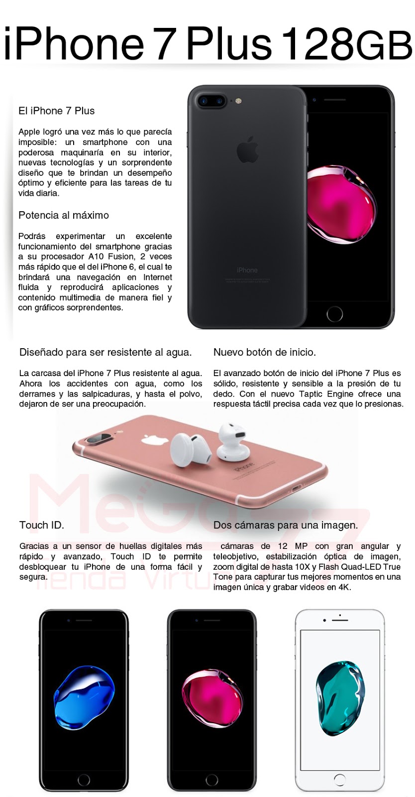 Mega tienda virtual 77 28 08 15: iPhone 7 Plus 128gb