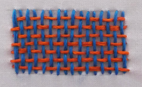 Textile Arts Now: Woven filling stitch (Basic needleweaving)