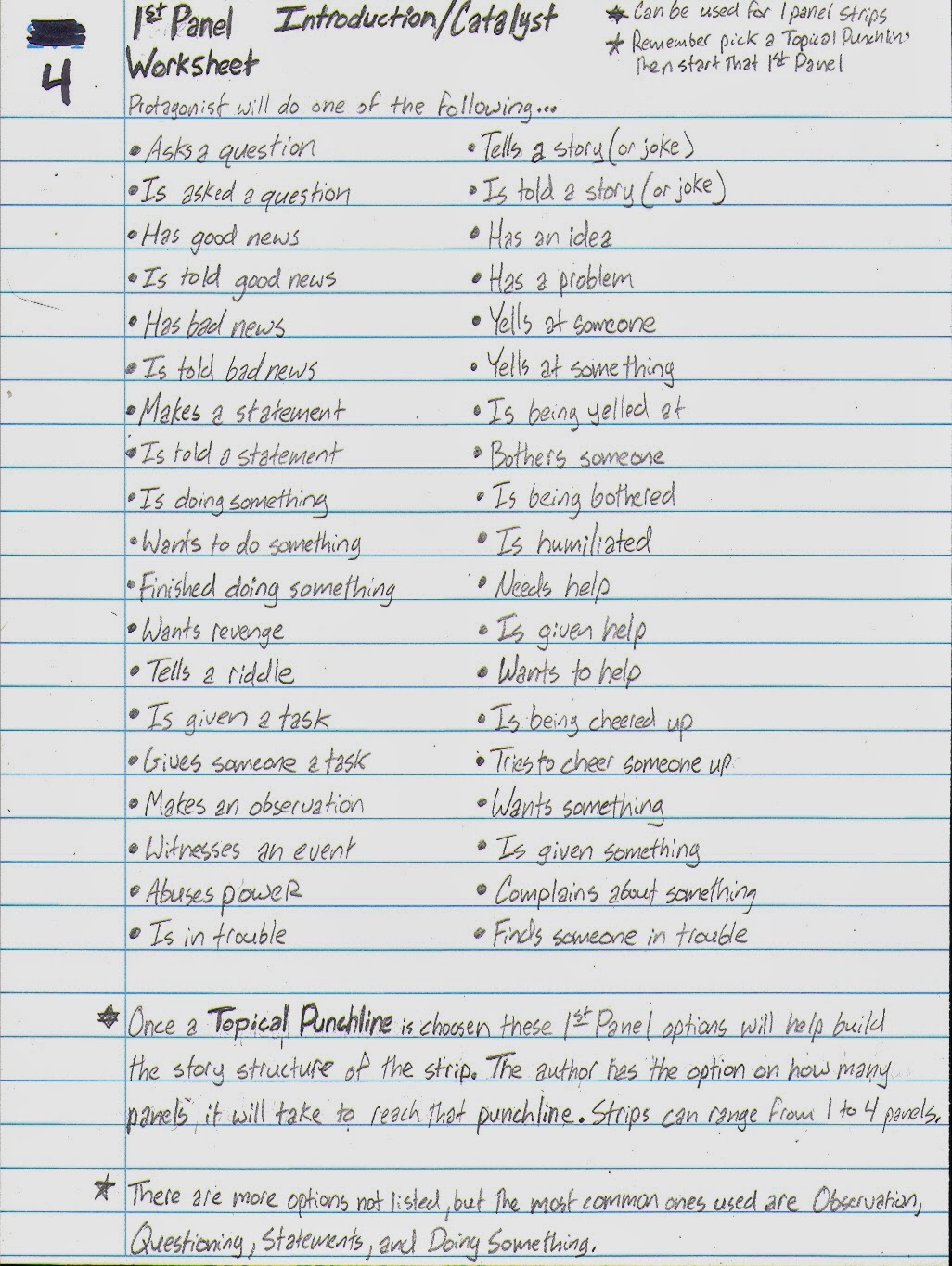 One-Shot Structure: Comic Strip Structure