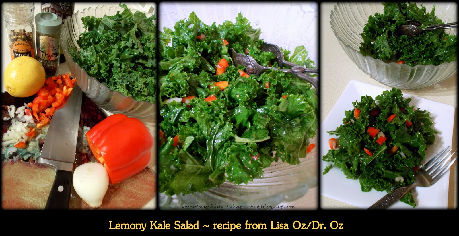 Watching What I Eat: Lemony Kale Salad ~ Lisa Oz / Dr. Oz