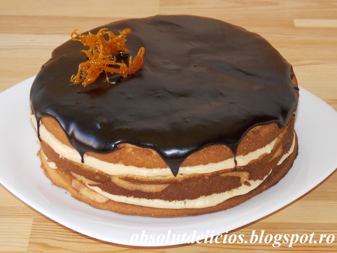 Absolut Delicios: TORT CU CREMA DE CARAMEL SI GLAZURA DE CACAO - RETETA ...
