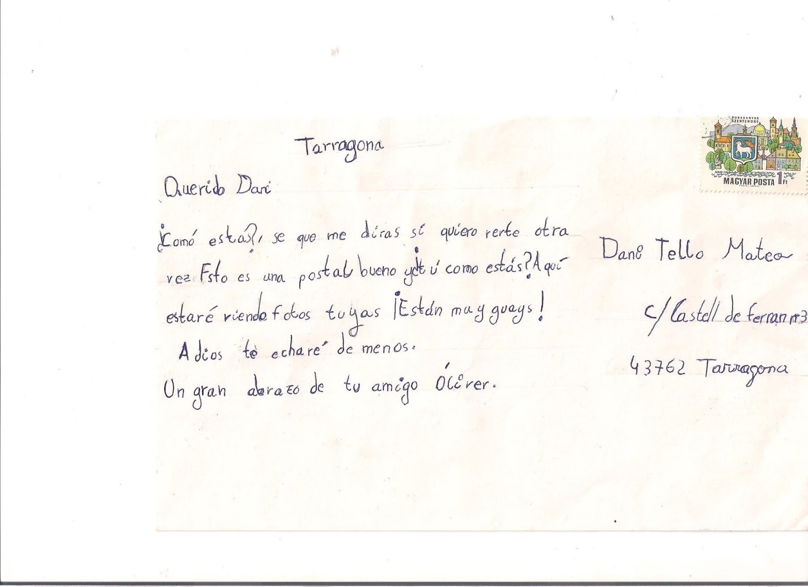 CEIP RAMÓN LAGO "La Clase Superpirulí" : Escribir una postal