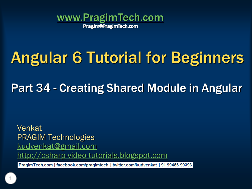 Sql Server Net And C Video Tutorial Creating Shared Module In Angular Slides