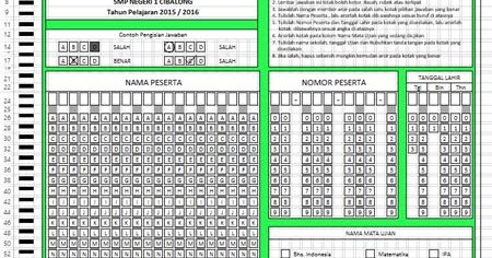 Format LJK UN untuk Pengisian 50 Soal PG (Pilihan Ganda) dengan 4 Opsi ...