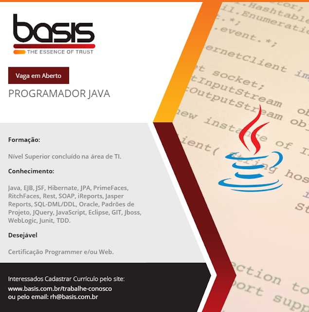 Emprego para Programador Java - 18.05.18