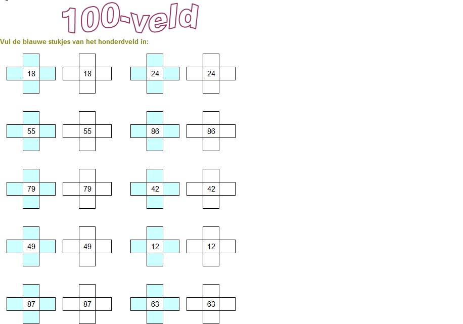 Juf Dorien: Rekenen: het 100-veld