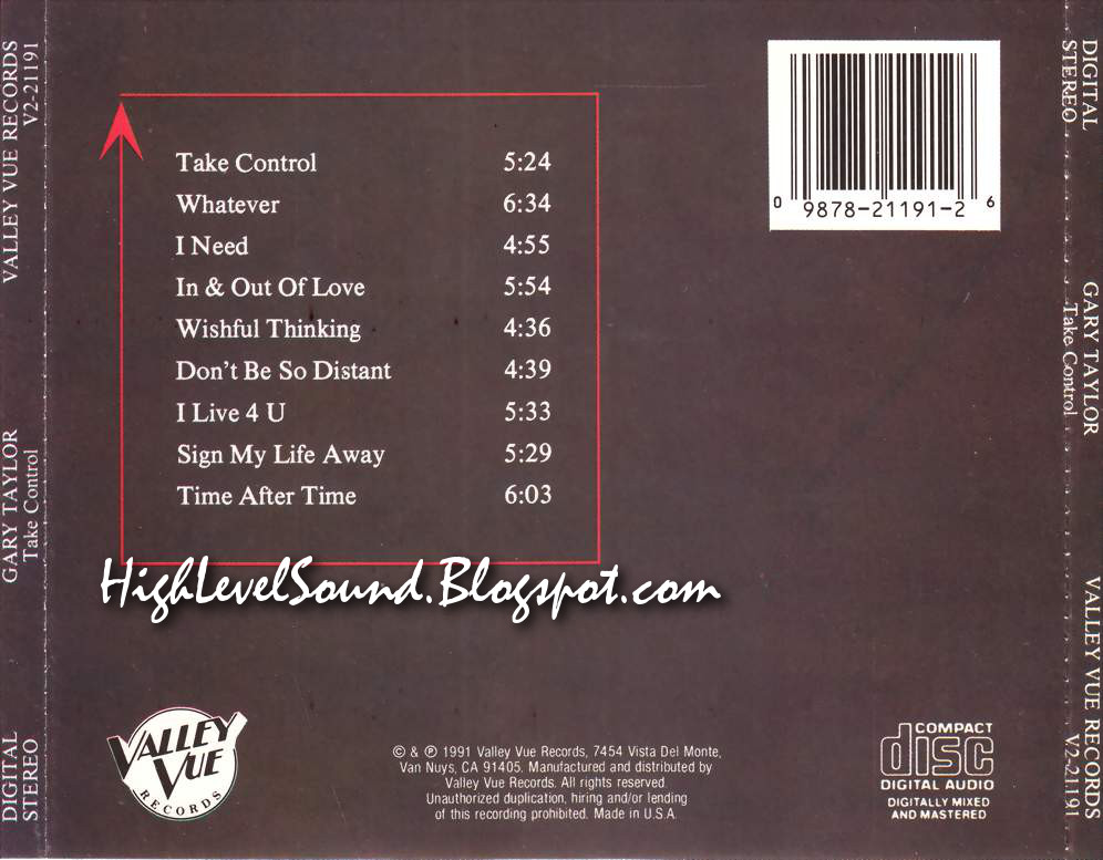 highest level of music: Gary Taylor - Take Control-(Retail_Album)-1990-hlm