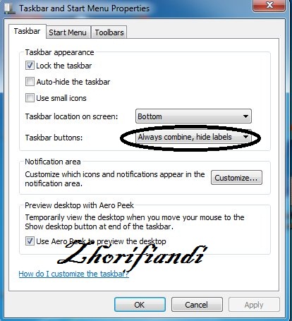 Menampilkan Label Di Taskbar Windows 7 ~ Zhorifiandi